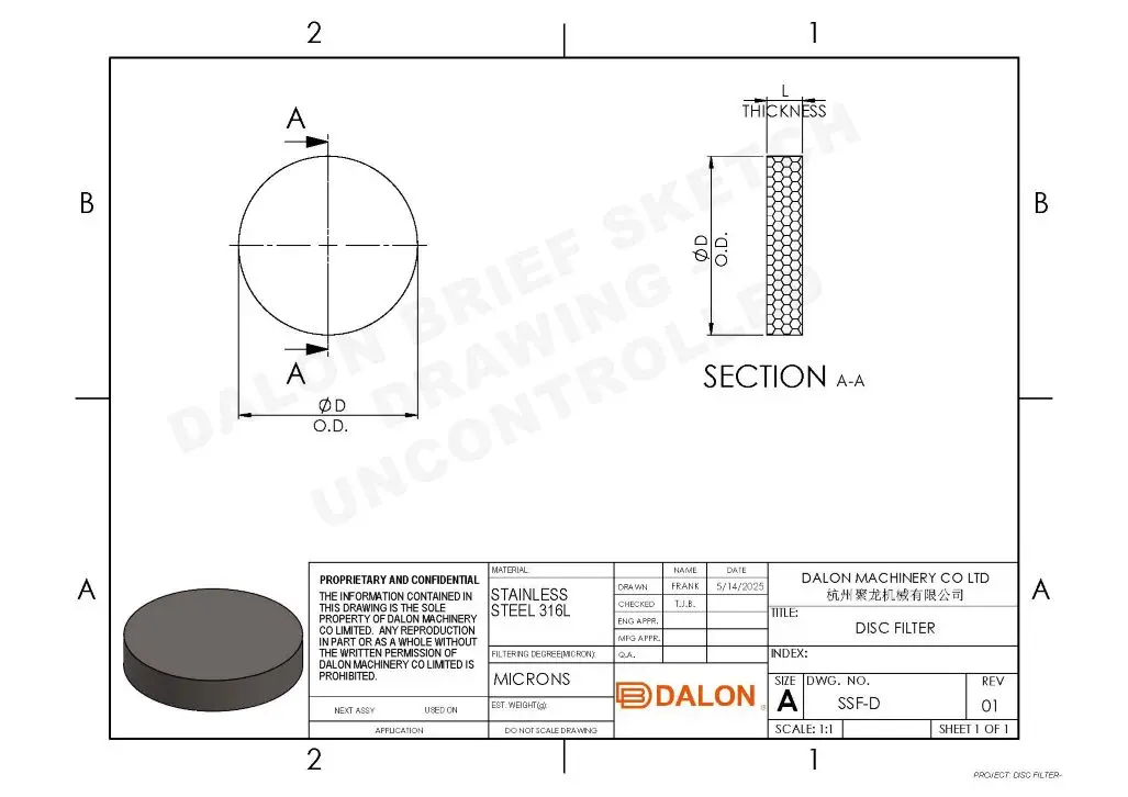 25x3mm Steel Sintered Filter Disc – 5 Micron, Hydraulic Oil Filtration ...